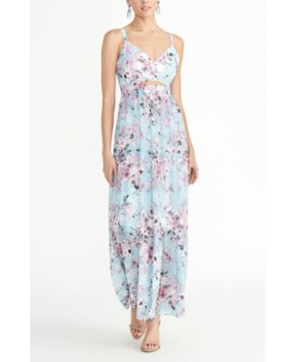 RACHEL Rachel Roy Floral Printed Chiffon Tiered Skirt Maxi Dress - Macy's