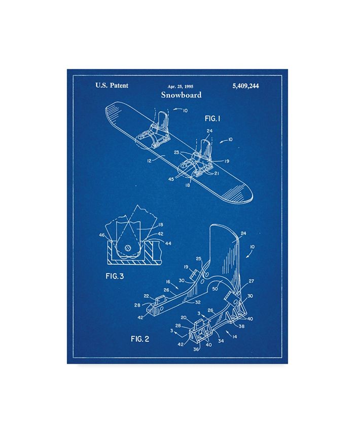 Trademark Global Cole Borders 'Snowboard' Canvas Art - 32" x 24" x 2 ...