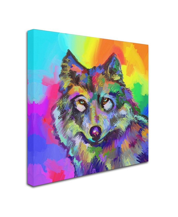 Trademark Global Howie Green 'Pop Art Wolf 2' Canvas Art - 24" x 24" x ...