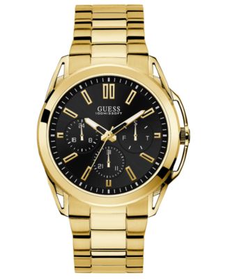 GUESS Men's Gold-Tone Stainless Steel Bracelet Watch 44mm - Macy's