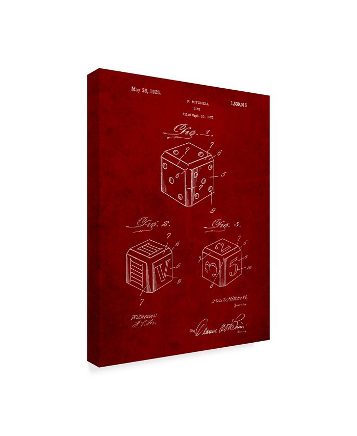 Trademark Innovations Cole Borders 'Dice' Canvas Art - 19" x 14" x 2 ...