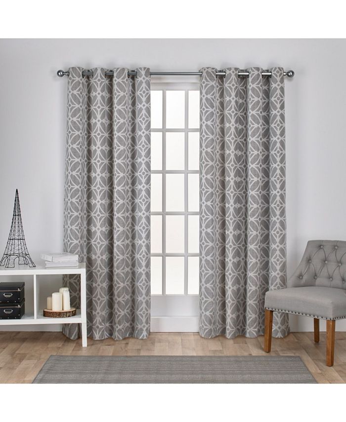 Exclusive Home Cressy Geometric Textured Linen Jacquard Grommet Top ...