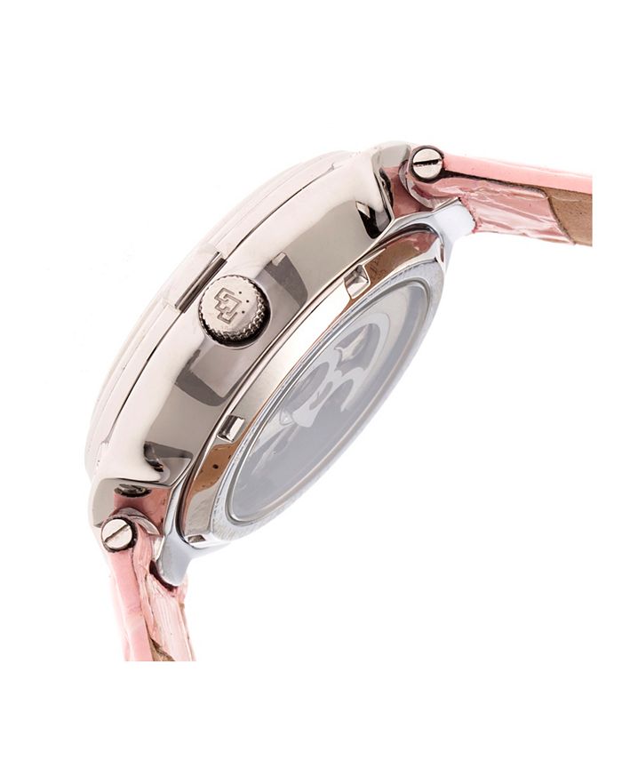 Empress Francesca Automatic Light Pink Leather Watch 35mm - Macy's