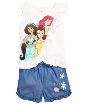 Disney Toddler Girls 2-Pc. Princesses Top & Shorts Set, Created for ...