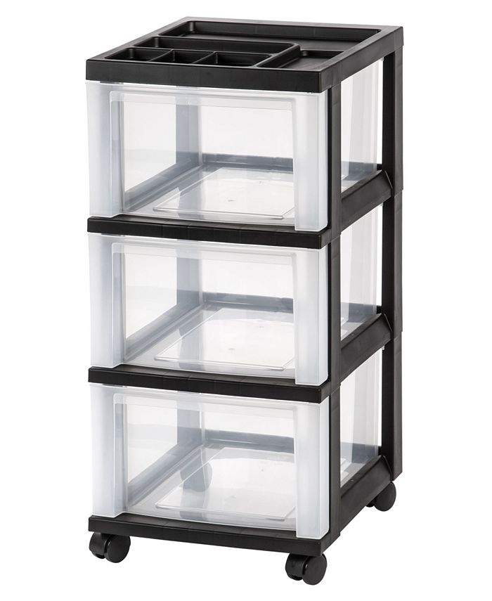 IRIS USA Iris Medium 3-Drawer Cart with Organizer Top - Macy's