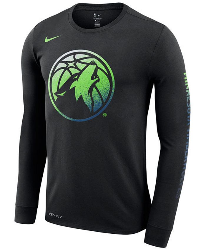 Nike Men's Minnesota Timberwolves Dry Mezzo Logo Long Sleeve T-Shirt ...
