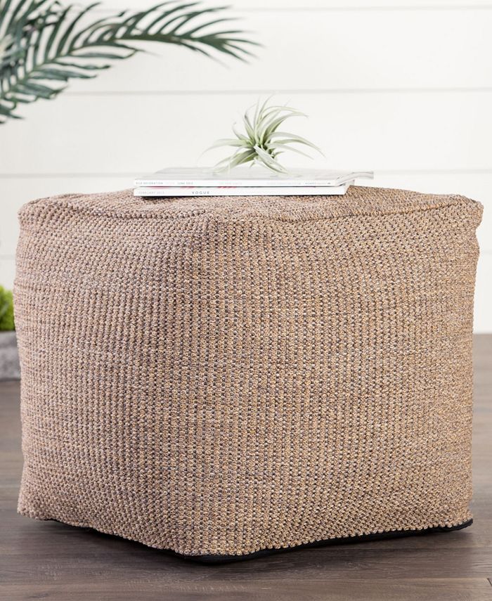 Jaipur Living Mastic Solid Tan Indoor/ Outdoor Pouf - Macy's