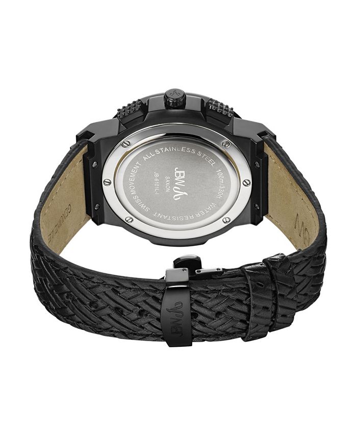 Jbw Men's Saxon Diamond (1/6 ct.t.w.) Black Ion-Plated Stainless Steel ...