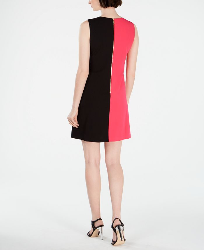 Calvin Klein Sleeveless Colorblock Shift Dress - Macy's