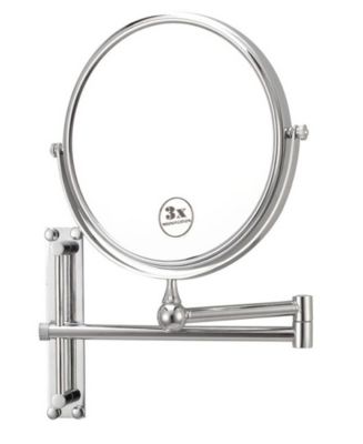 Nameeks Glimmer Round Wall-Mounted Double Face 3x Makeup Mirror - Macy's