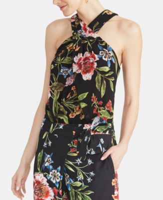 RACHEL Rachel Roy Scarlett Floral-Print Halter Top - Macy's