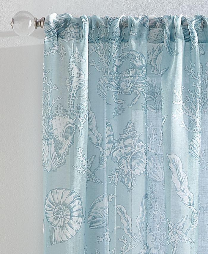 CHF Seashell Toile 84" Window Panel Pair - Macy's