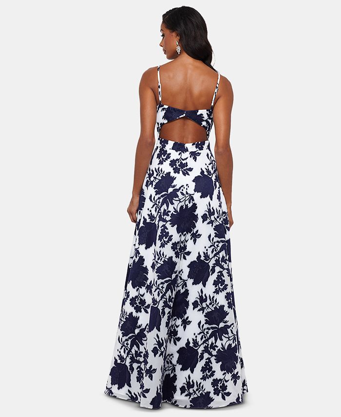 XSCAPE Open-Back Embellished Toile Gown - Macy's