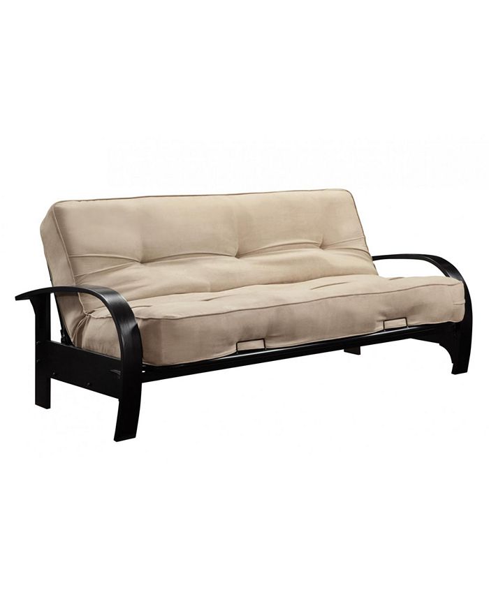 EveryRoom Mari Bentwood Arm Futon with 8" Tan Mattress - Macy's