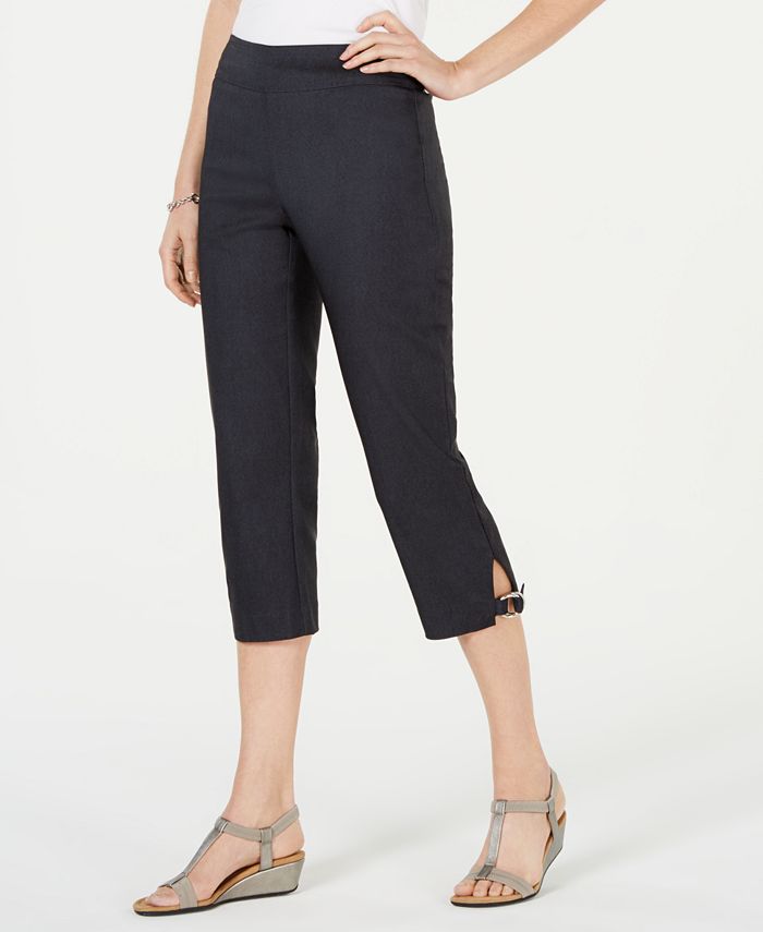 JM Collection Petite Double-Ring-Hem Capri Pants, Created for Macy's ...