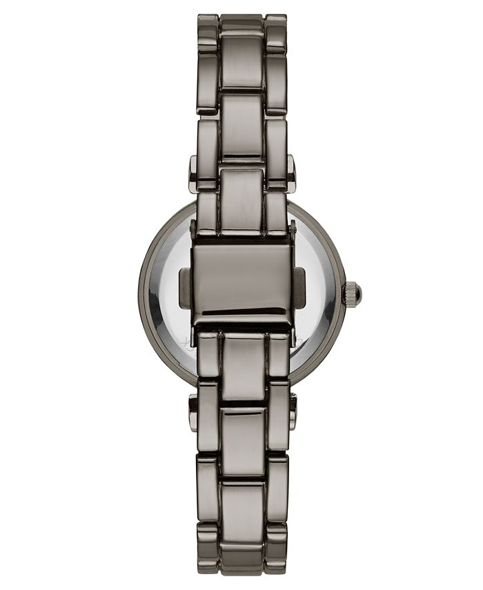 BCBGeneration Ladies Gun Metal Bracelet Watch with Pink Bezel - Macy's