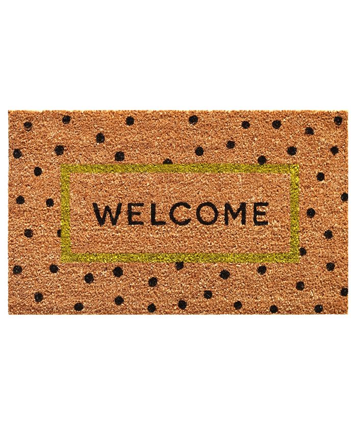 Home & More Polka-dot Fun 17" x 29" Coir/Vinyl Doormat - Macy's