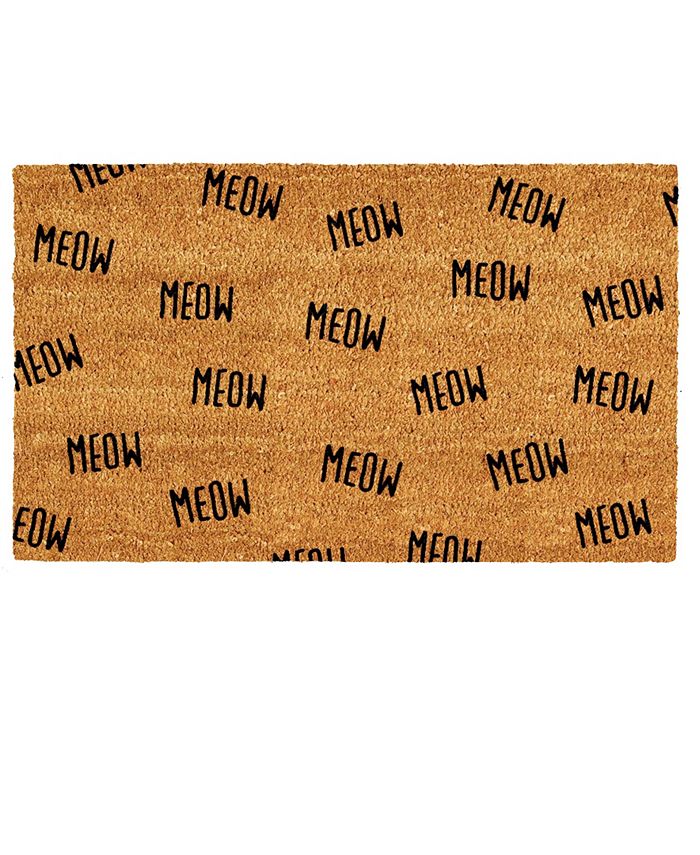 Home & More Lots of Meow 17" x 29" Coir/Vinyl Doormat - Macy's