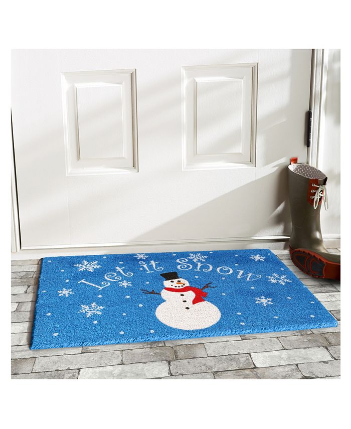 Home & More Let It Snow 17" x 29" Coir/Vinyl Doormat - Macy's