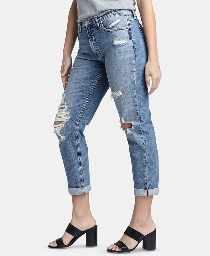 Silver Jeans Co. Not Your Boyfriend's Ripped Jeans - Macy's