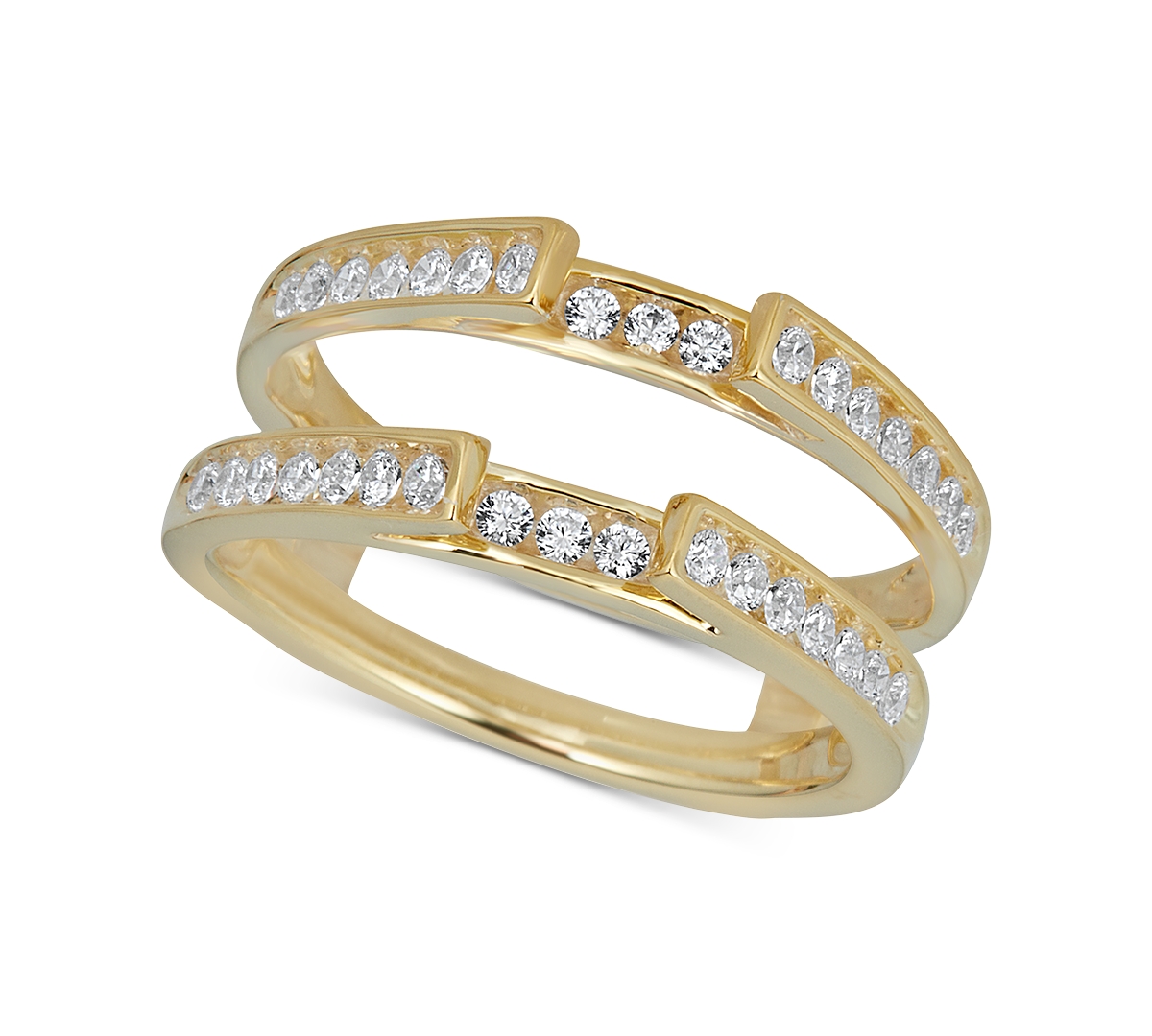 Click here for Diamond Channel-Set Solitaire Enhancer Ring Guard... prices