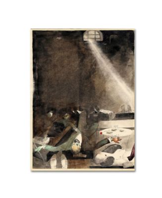 Karlis Padegs 'Five Oclock Tea In The Morgue' Canvas Art - 47" x 35" x ...