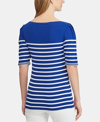 Lauren Ralph Lauren Petite Striped Top - Macy's
