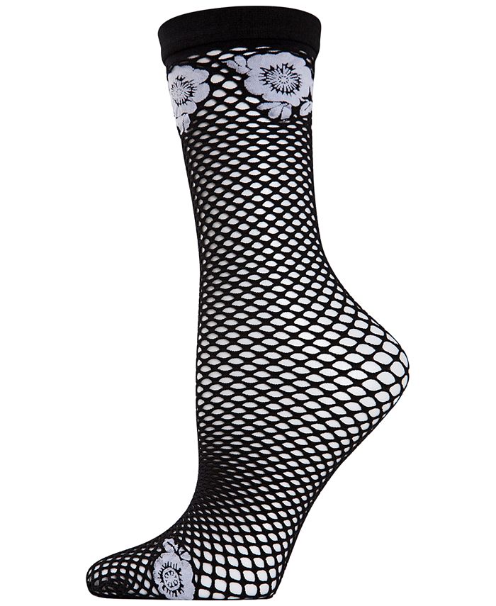 Natori Floral Net Crew Socks - Macy's