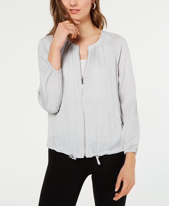 Alfani Bungee-Hem Washed-Satin Jacket, Created for Macy's & Reviews ...