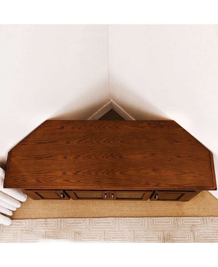 Leick Home Rustic Oak 56" Corner TV Console with Slate Tiles - Macy's