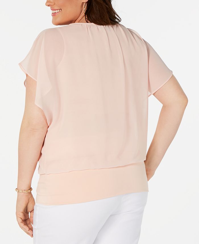 JM Collection Plus Size Banded-Bottom Top, Created for Macy's - Macy's