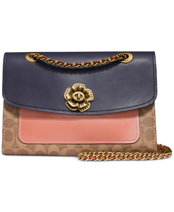 COACH Signature Colorblock Pocket Parker Shoulder Bag - Macy's