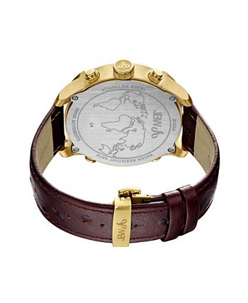 Jbw Men's Limited Edition G4 Leather Diamond (1/5 ct.t.w.) 18k Gold ...