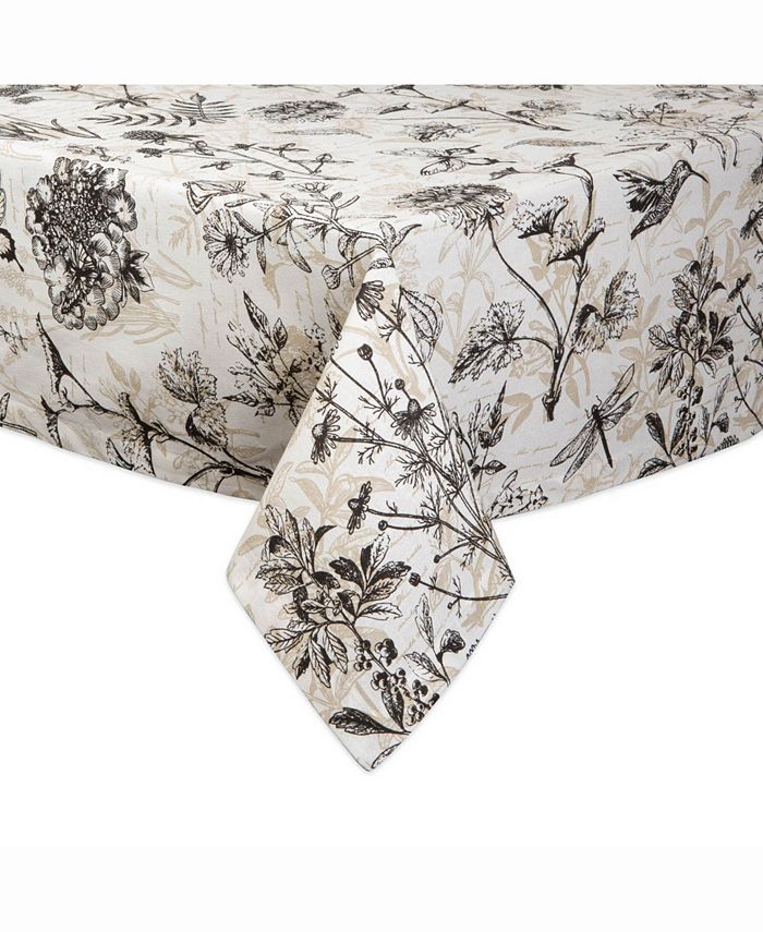 Design Imports Botanical Print Table cloth 52" X 52" - Macy's