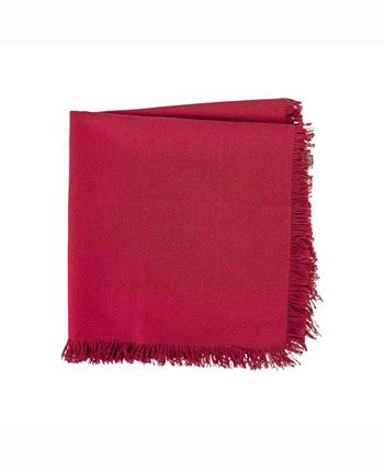 Design Imports Solid Wine Heavyweight Fringed Napkin Set of 6 - Macy's