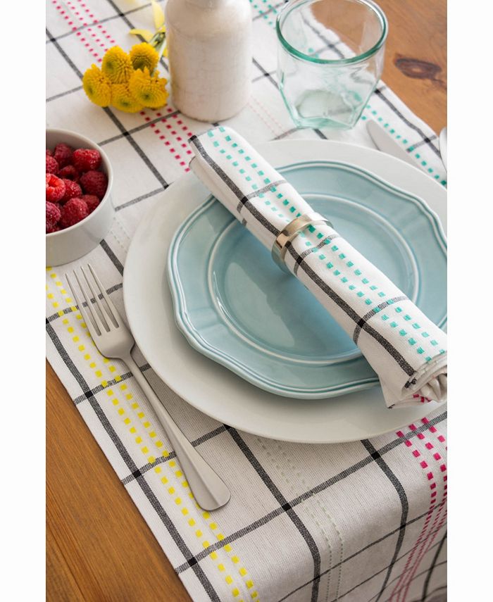 Design Imports Color Pop Plaid Table Runner 14" X 108" - Macy's