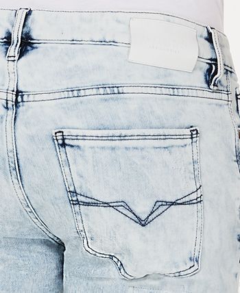 GUESS Men's Skinny-Fit Stretch Bleached Destroyed Jeans - Macy's