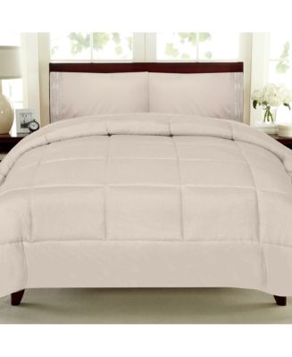 Solid Color Box Stitch Down Alternative King Comforter - Macy's
