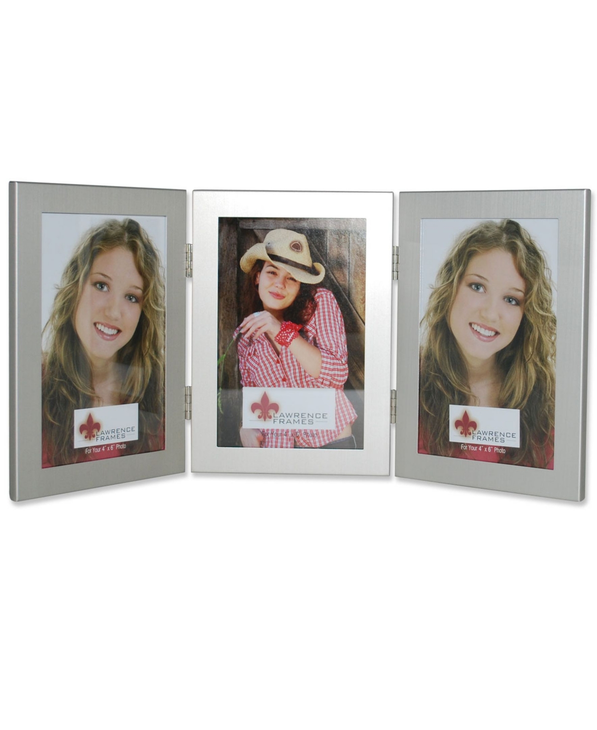 Click here for Lawrence Frames Brushed Silver Hinged Triple Metal... prices