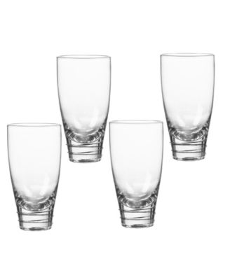 Qualia Glass Helix Platinum Highball Glasses, Set Of 4 - Macy's