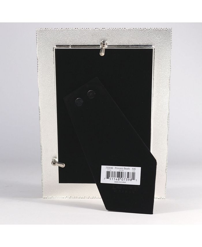 Lawrence Frames Princess Beads Satin Silver Metal Picture Frame - 4" x ...