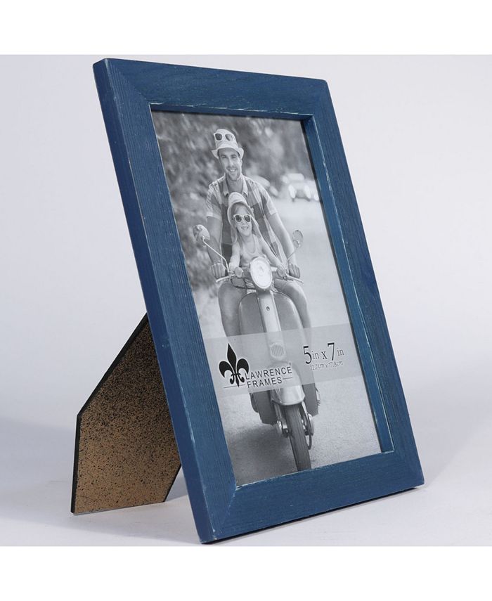 Lawrence Frames Charlotte Weathered Navy Blue Wood Picture Frame - 5" x ...