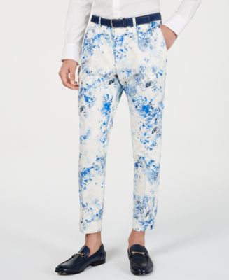 Tallia Men's Slim-Fit Splatter-Sprint Pleated Suit Pants - Macy's