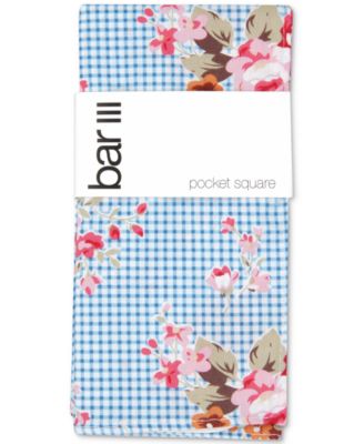 Bar III Men's Blossom Gingham Pocket Square, Created for Macy's - Macy's