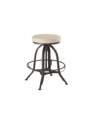 Welles Natural Canvas Adjustable Backless Bar Stool - 20" x 20" x 23 ...