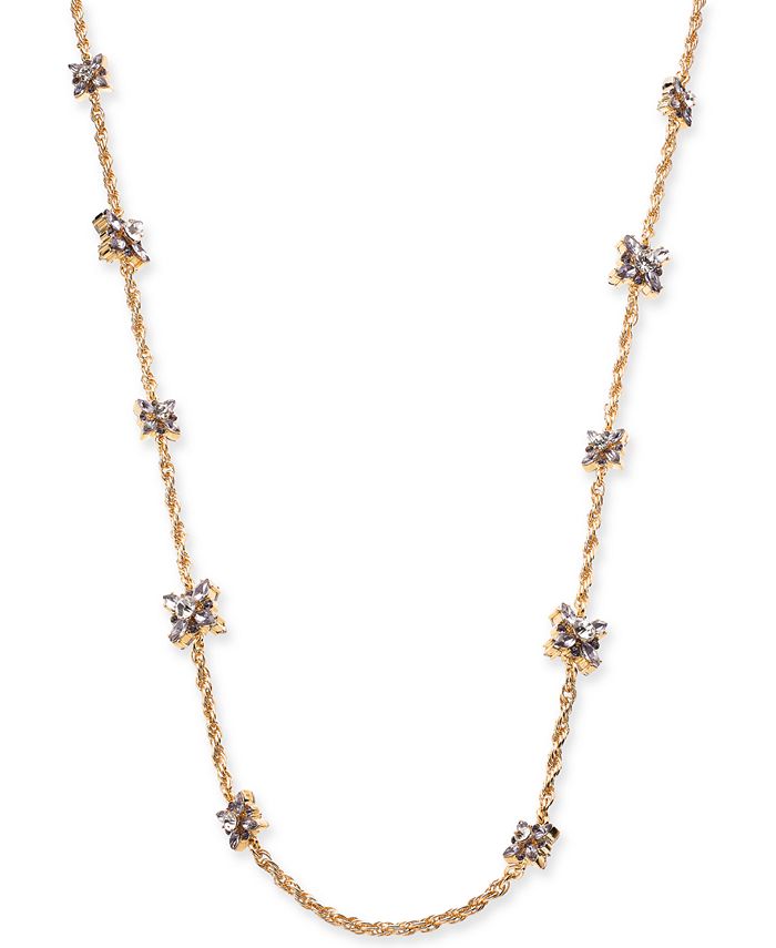 Charter Club Gold-Tone Purple Crystal Long Necklace, 42 + 2 extender ...