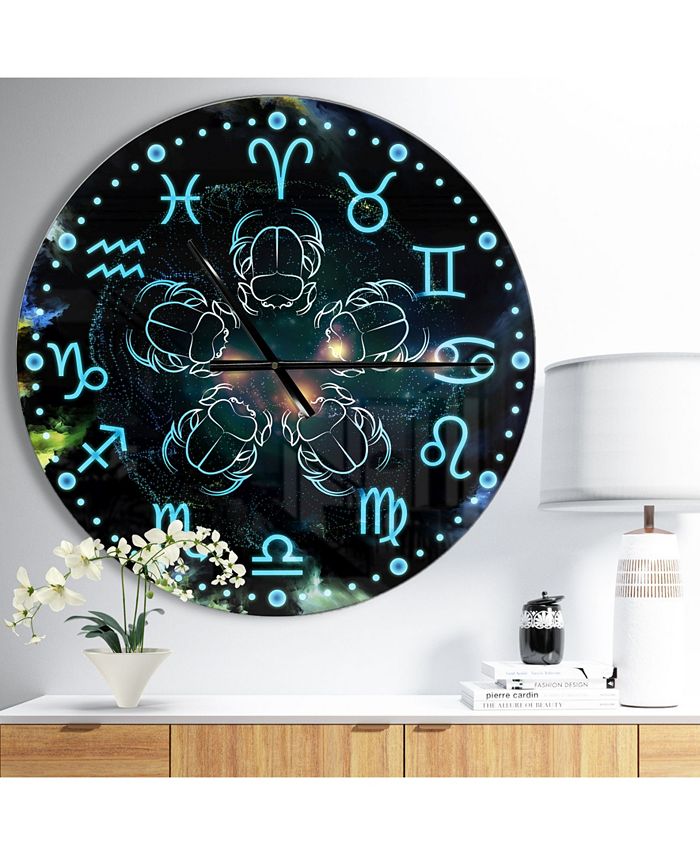 Design Art Designart Oversized Contemporary Round Metal Wall Clock - Macy's