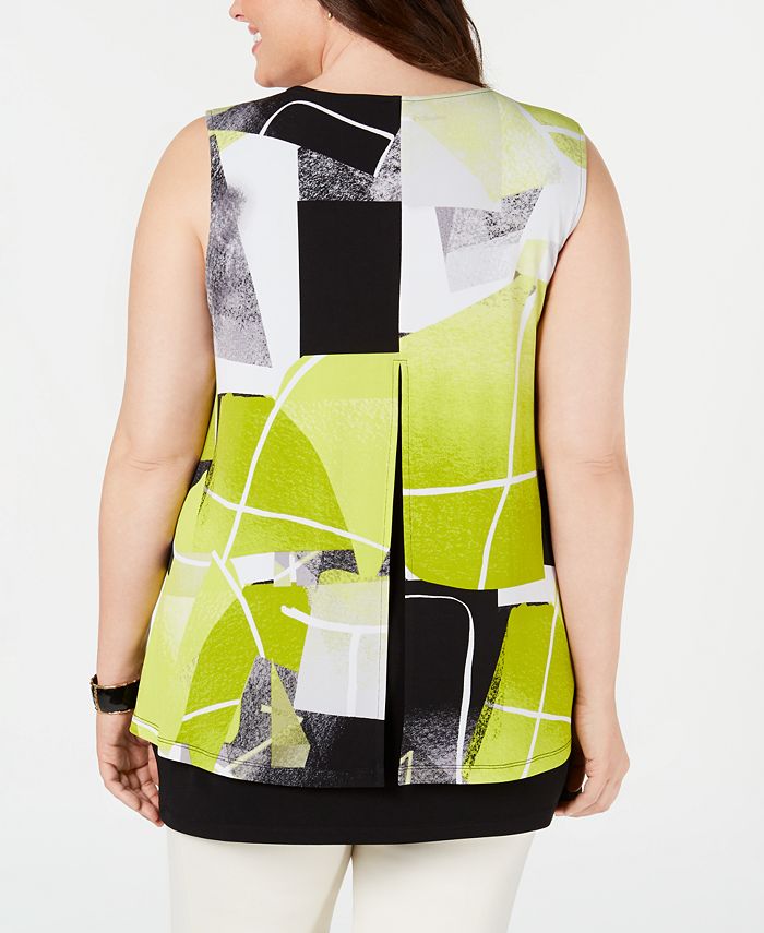 Alfani Plus Size Printed Popover Top, Created for Macy's - Macy's