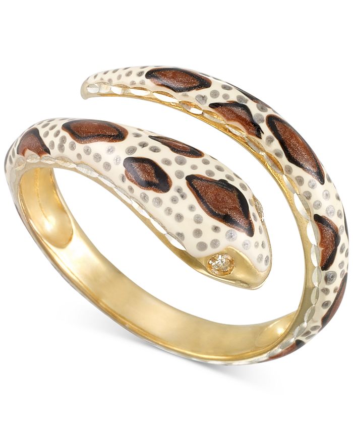 Macy's Snake Statement Ring in 18k Gold-Plated Sterling Silver - Macy's