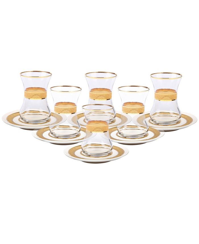 Classic Touch Set Of 6 Tea Set with Rich Gold Design - Macy's
